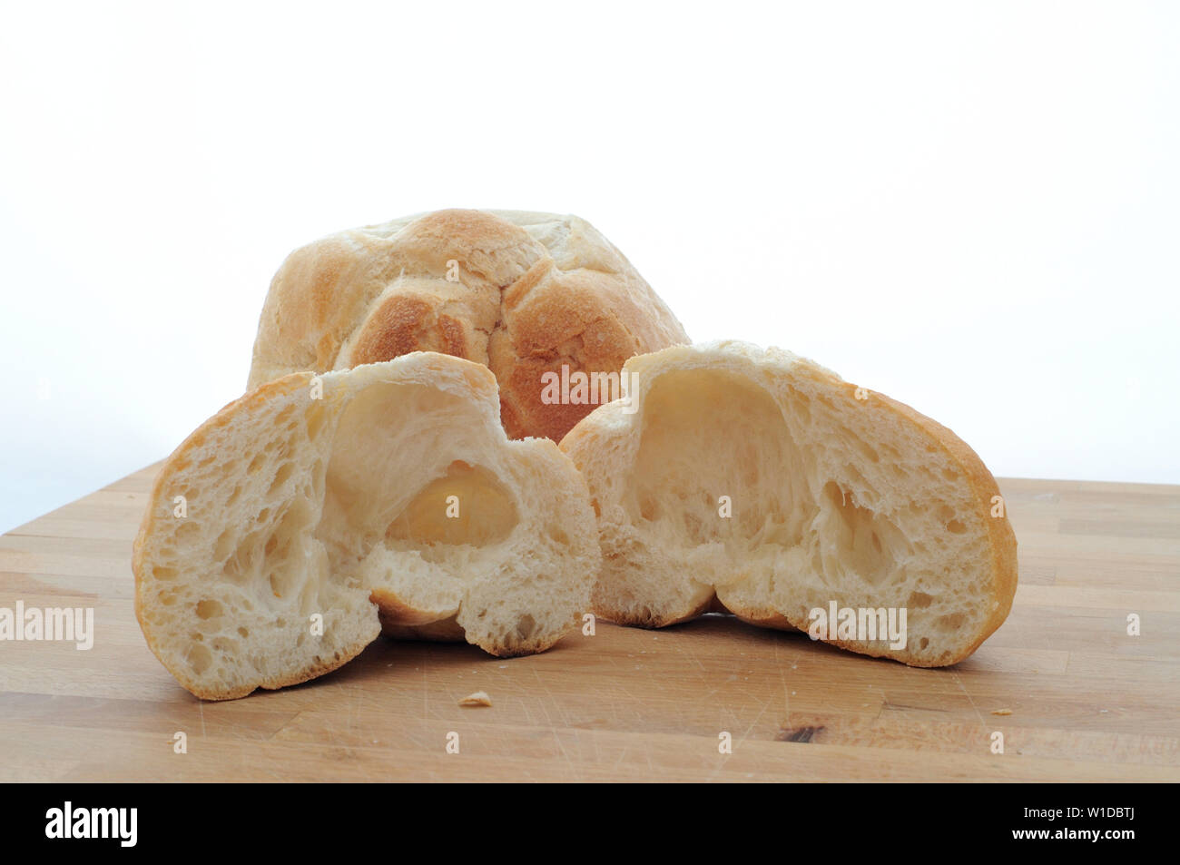rosetta, typical Italian bread; cut in half, with the inside perforated ...
