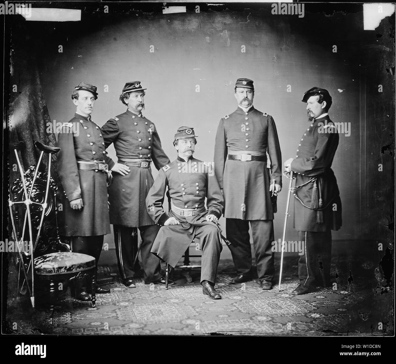 Gen. Daniel E. Sickles and staff of four Stock Photo - Alamy