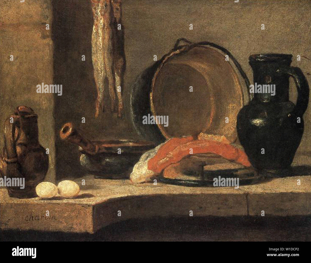 Jean Siméon Chardin - Still Life With Herrings C 1731 Stock Photo - Alamy