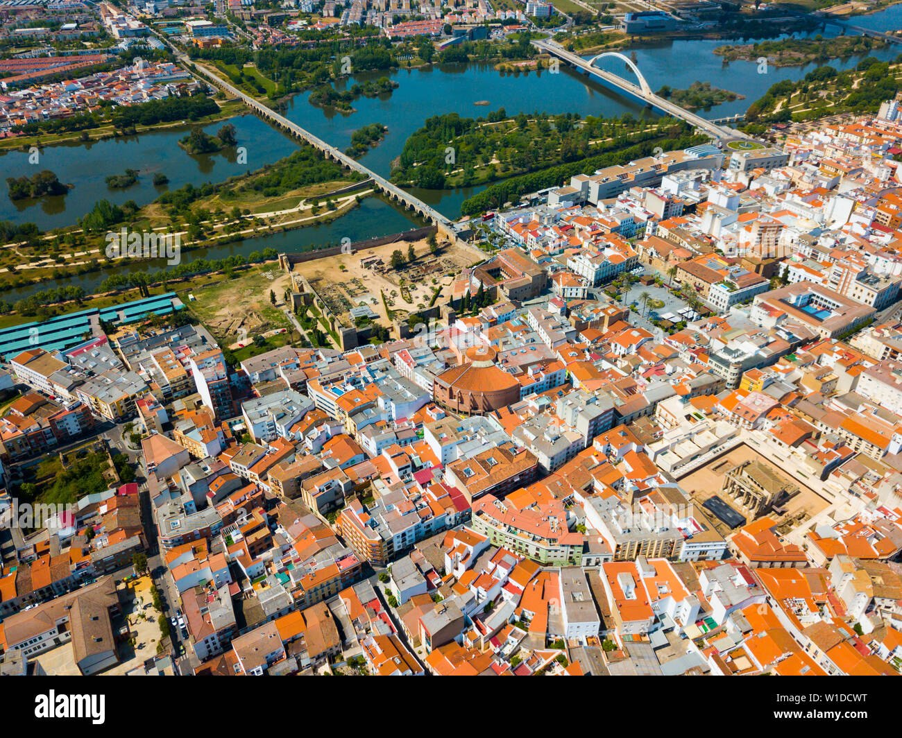 Modern urban landscape of Merida city, panoramic view from drone Stock ...