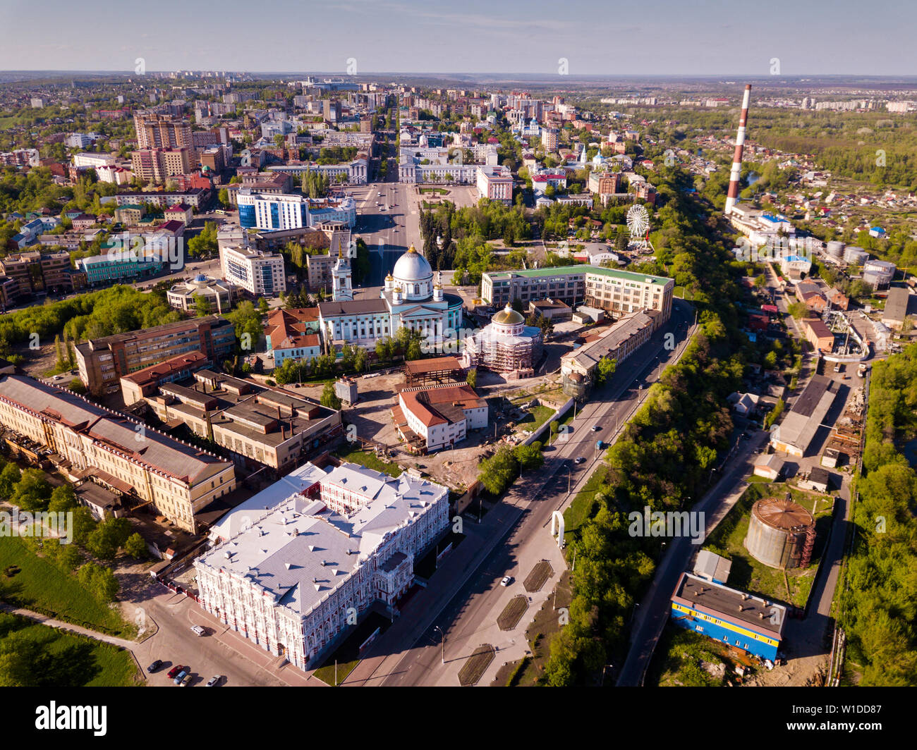 Panoramic aerial view of district of Kursk with houses, Russia Stock ...