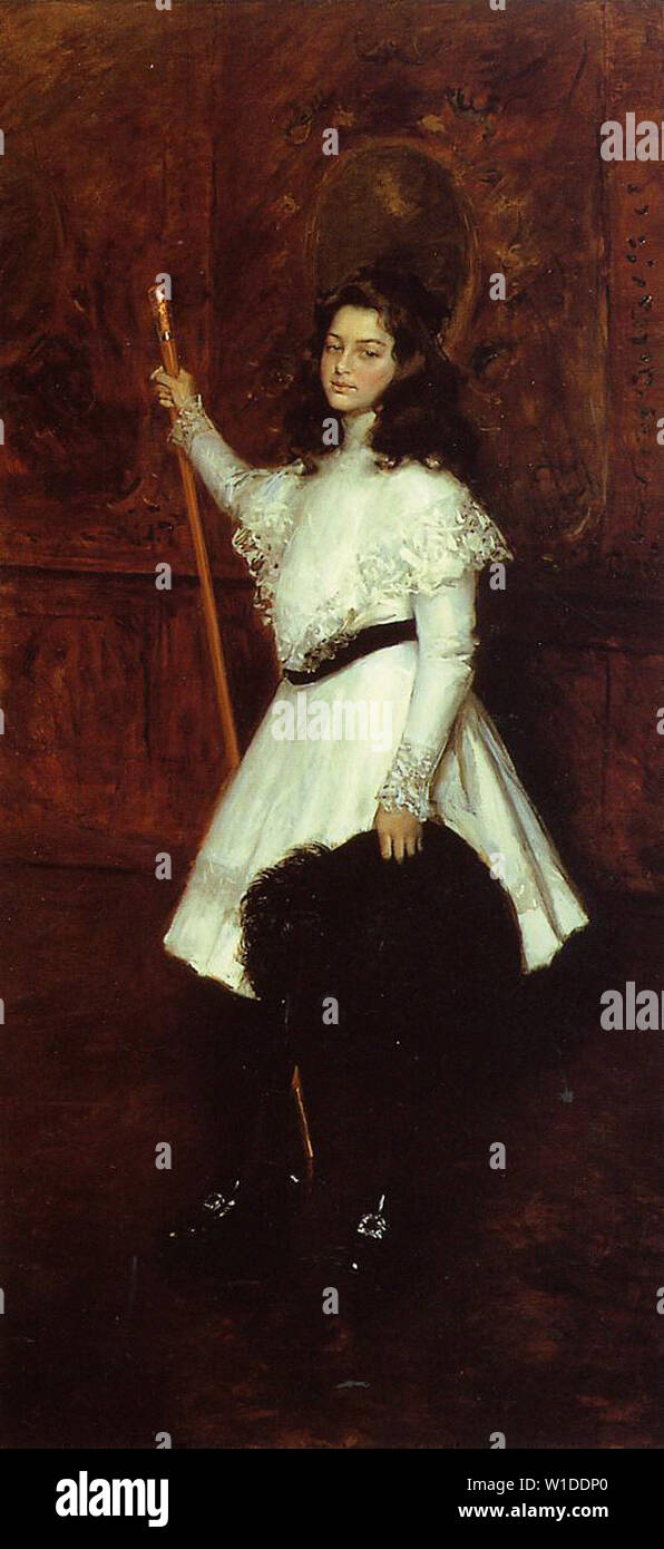 William Merritt Chase - Girl White 1898 Stock Photo - Alamy