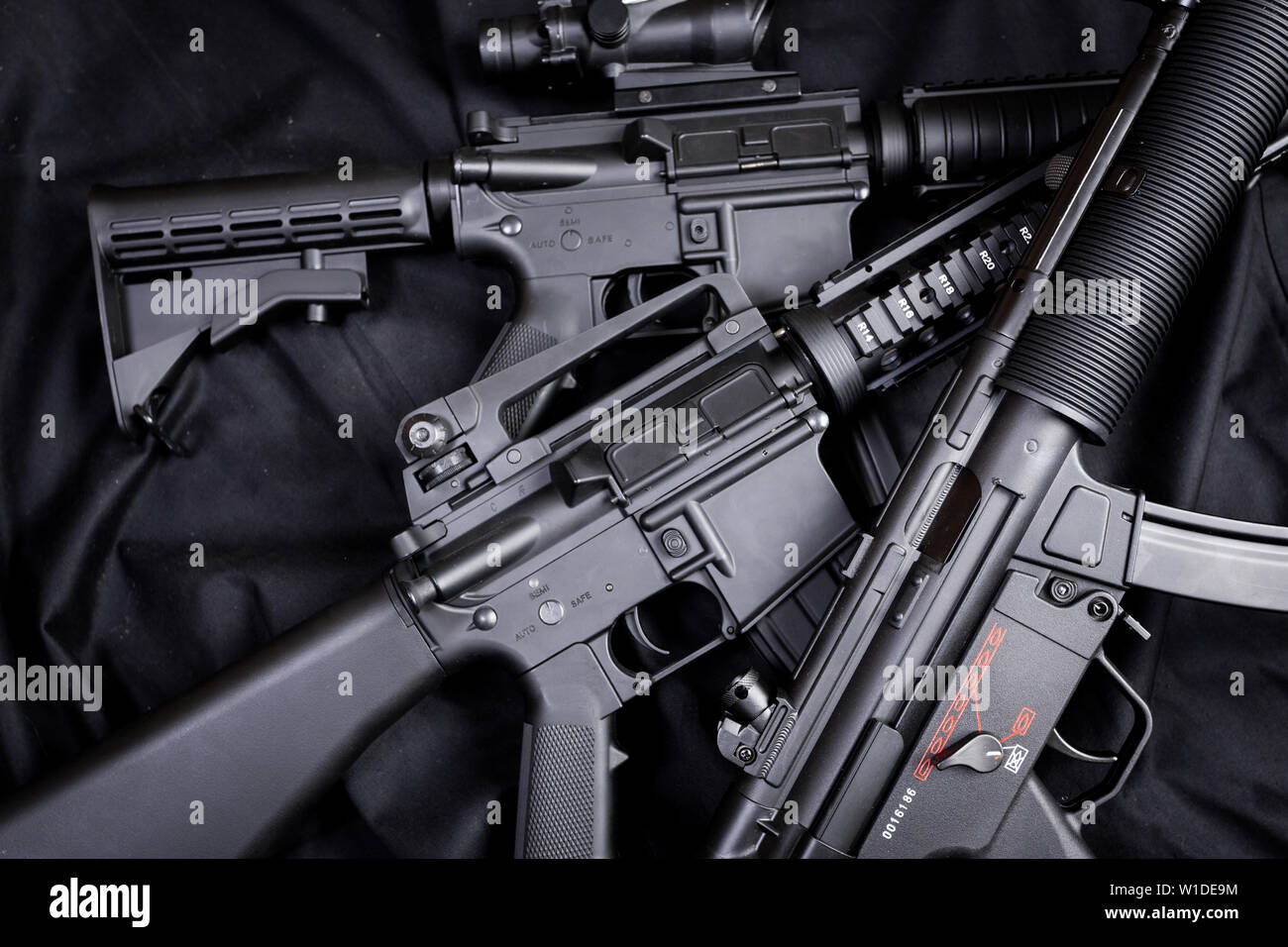 modern weapon, black background Stock Photo - Alamy