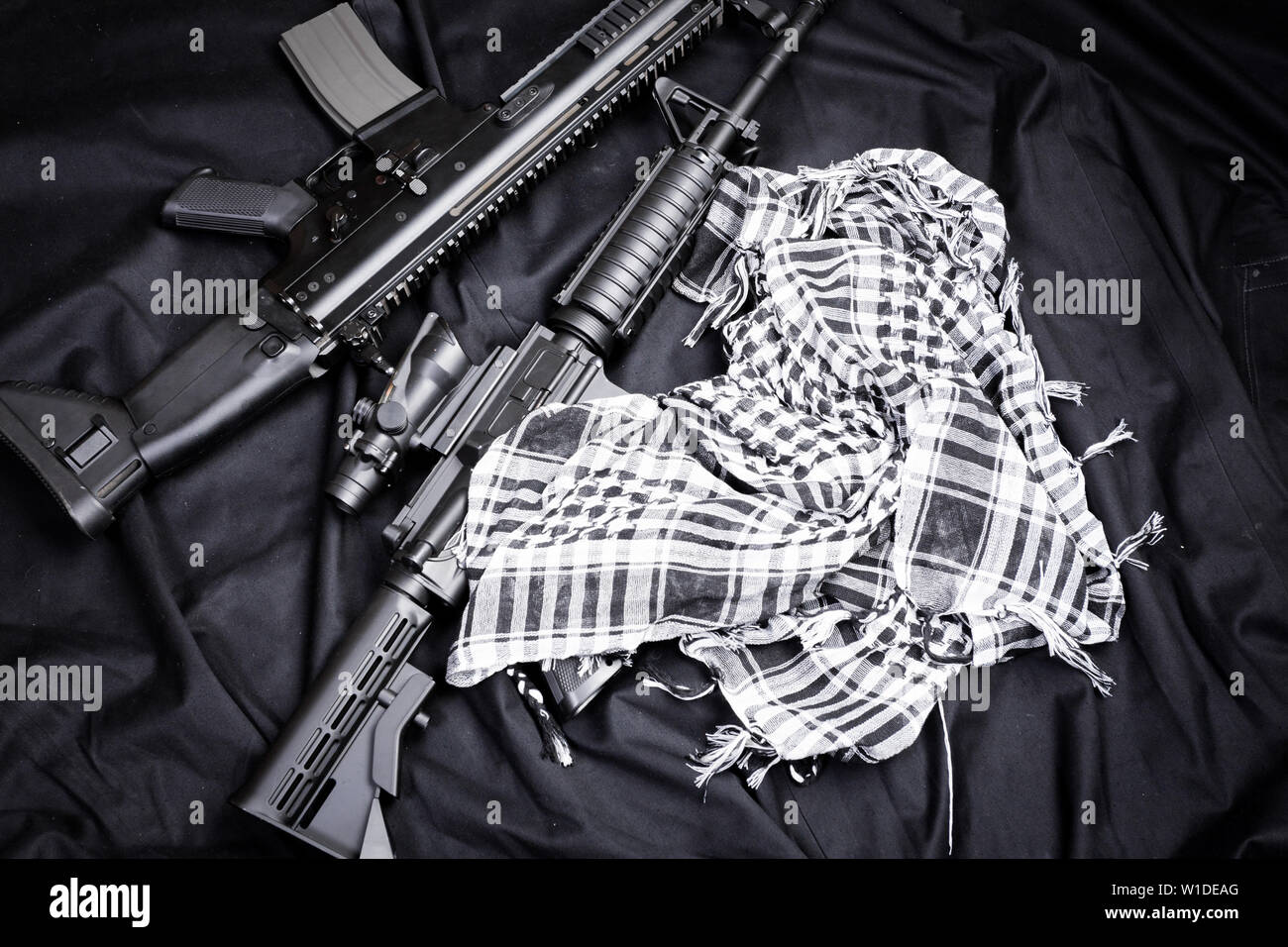 modern weapon, black background Stock Photo - Alamy