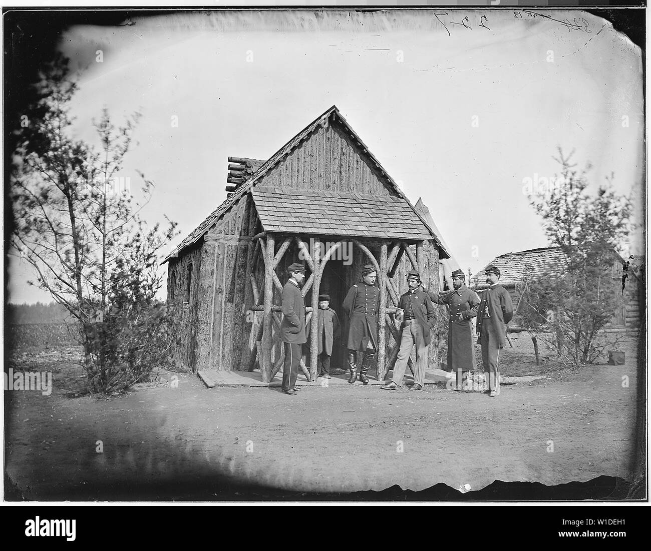 Gen. James P. McIvor and staff of five Stock Photo - Alamy