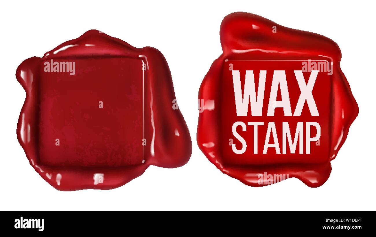 Retro Square Red Wax Stamp With Copy Space Vector Stock Vector Image ...