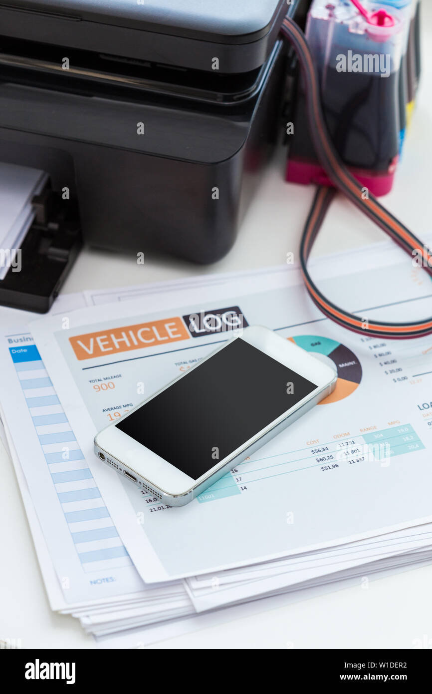Printer, copier, scanner. Office table Stock Photo - Alamy