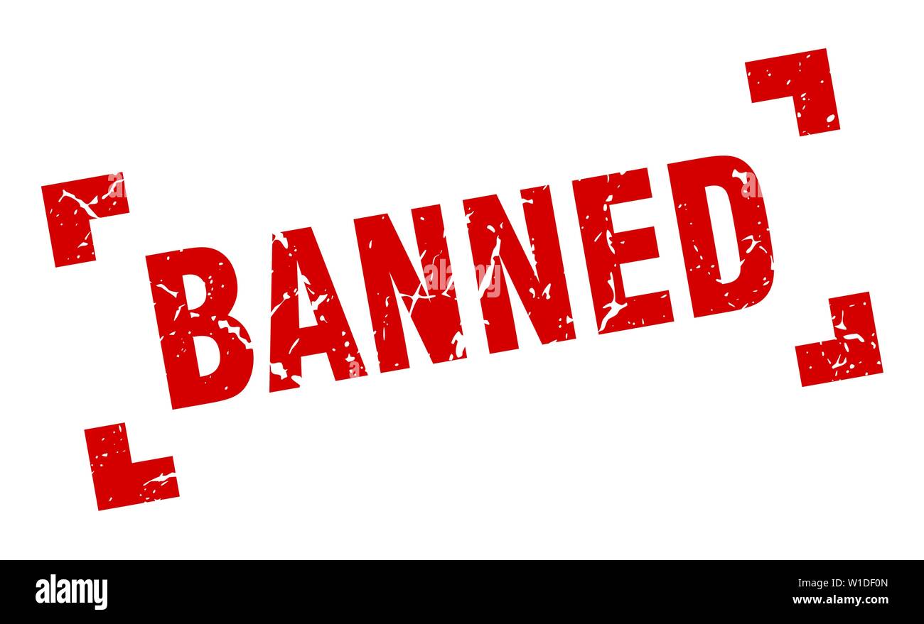 banned stamp. banned square grunge sign. banned Stock Vector Image ...