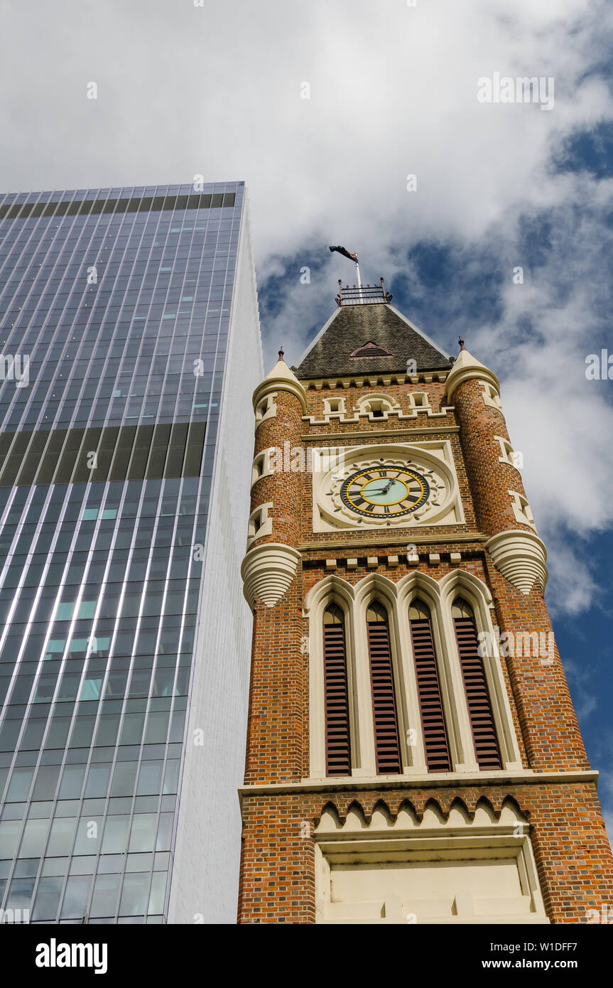 Old and new city towers Stock Photo - Alamy