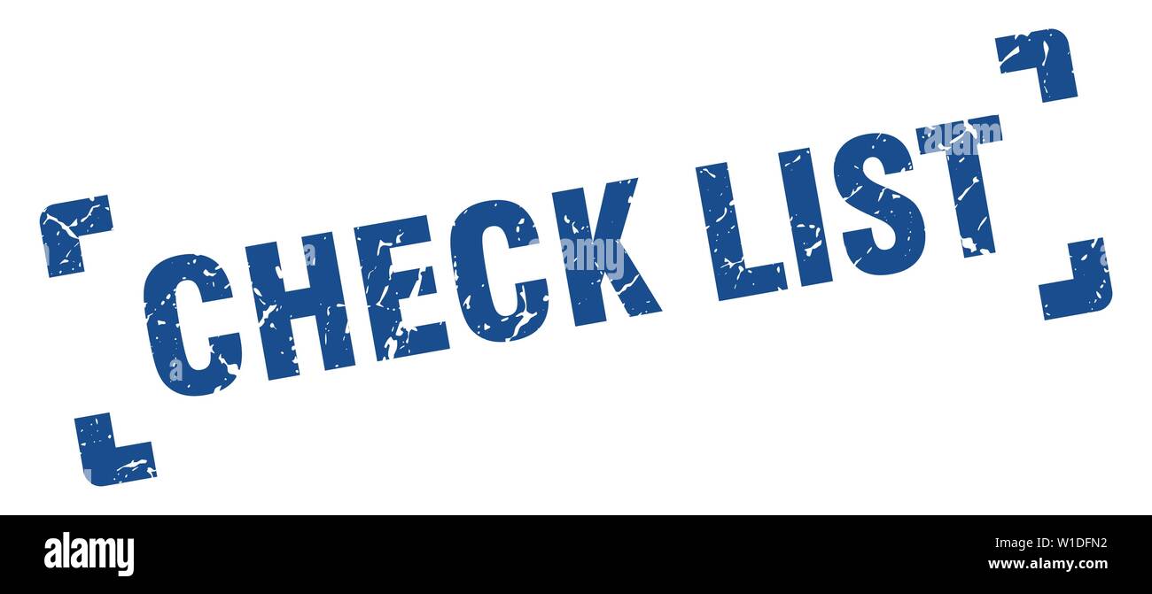 check list stamp. check list square grunge sign. check list Stock ...