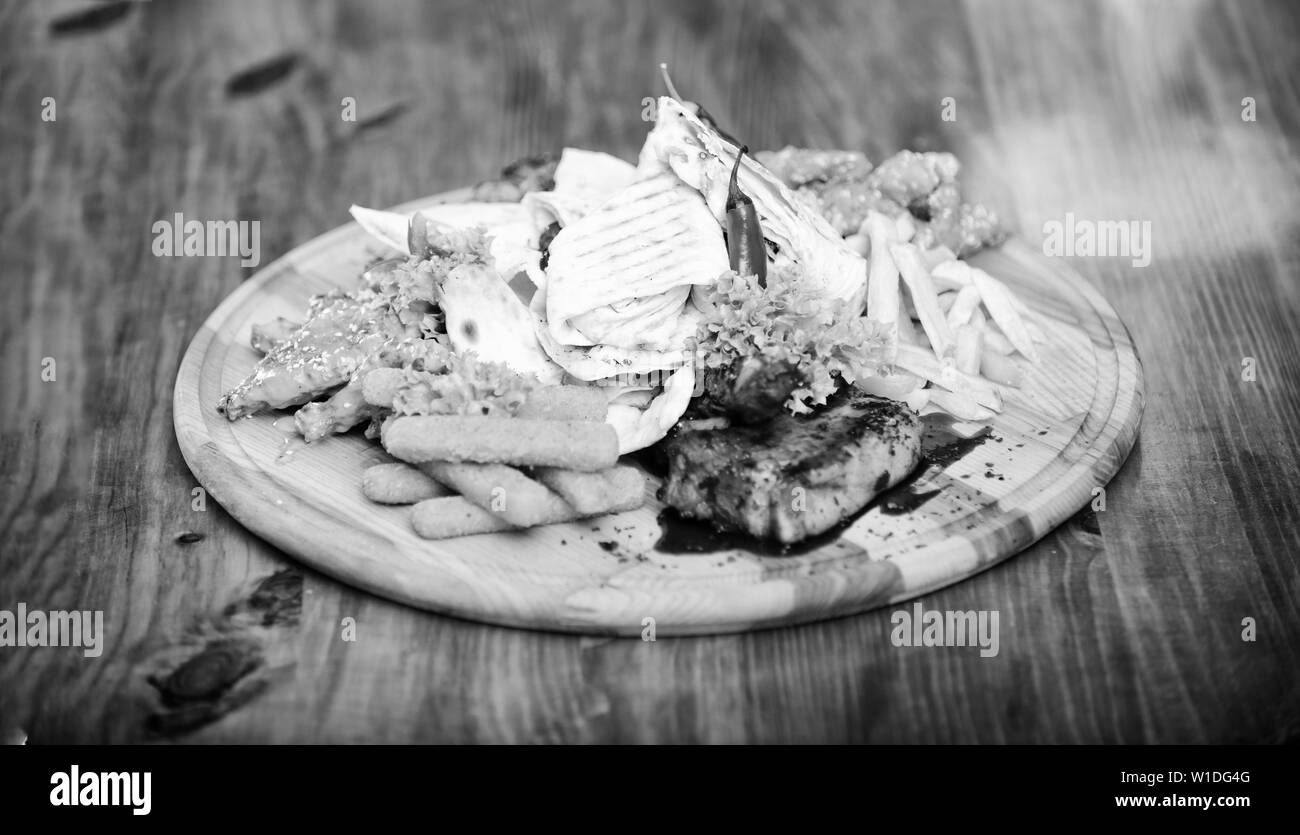 Salad steak Black and White Stock Photos & Images - Alamy