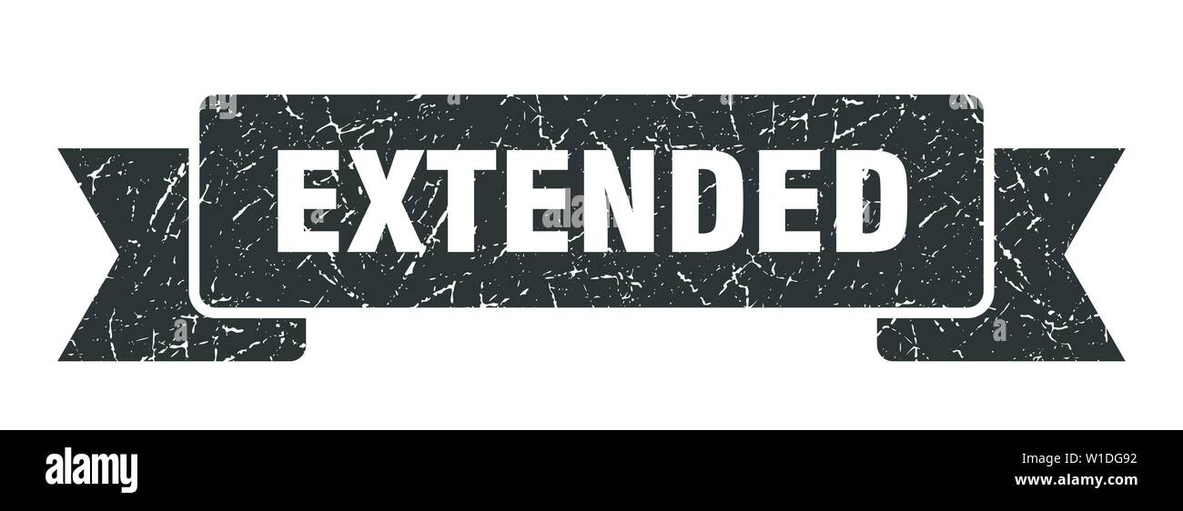 extended grunge ribbon. extended sign. extended banner Stock Vector ...