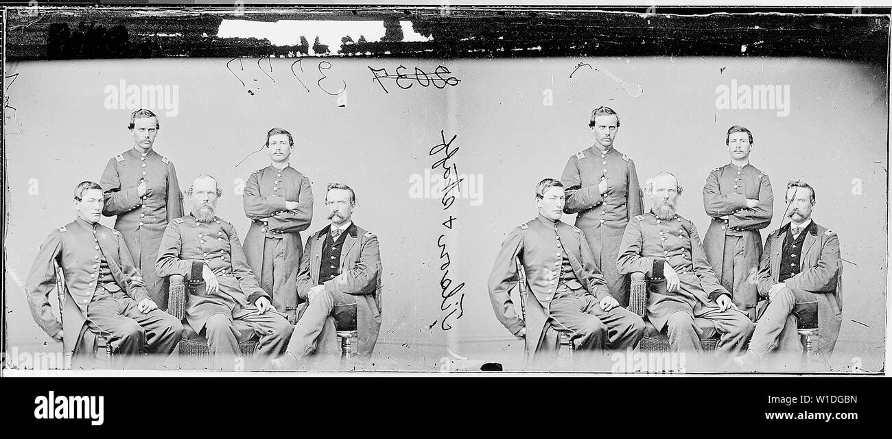 Gen. John Tillson and staff of four Stock Photo - Alamy