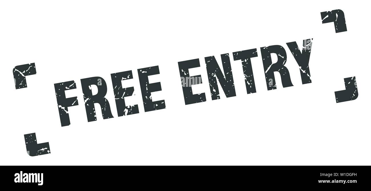 free entry stamp. free entry square grunge sign. free entry Stock ...
