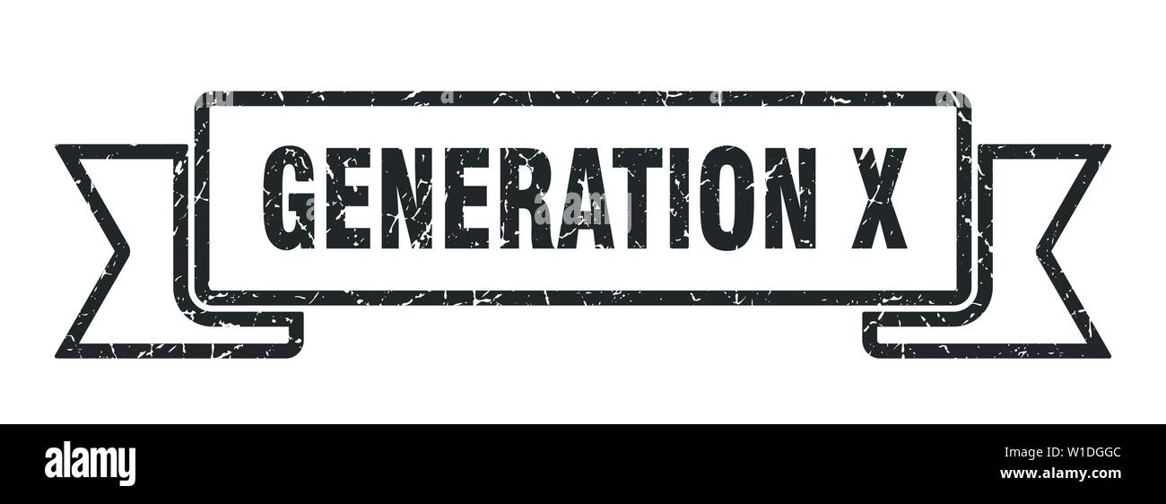 generation x grunge ribbon. generation x sign. generation x banner ...
