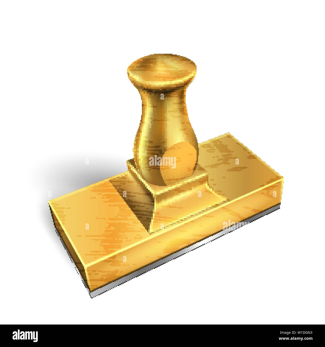 Standing Golden Metal Office Stamp Cliche Vector Stock Vector Image ...