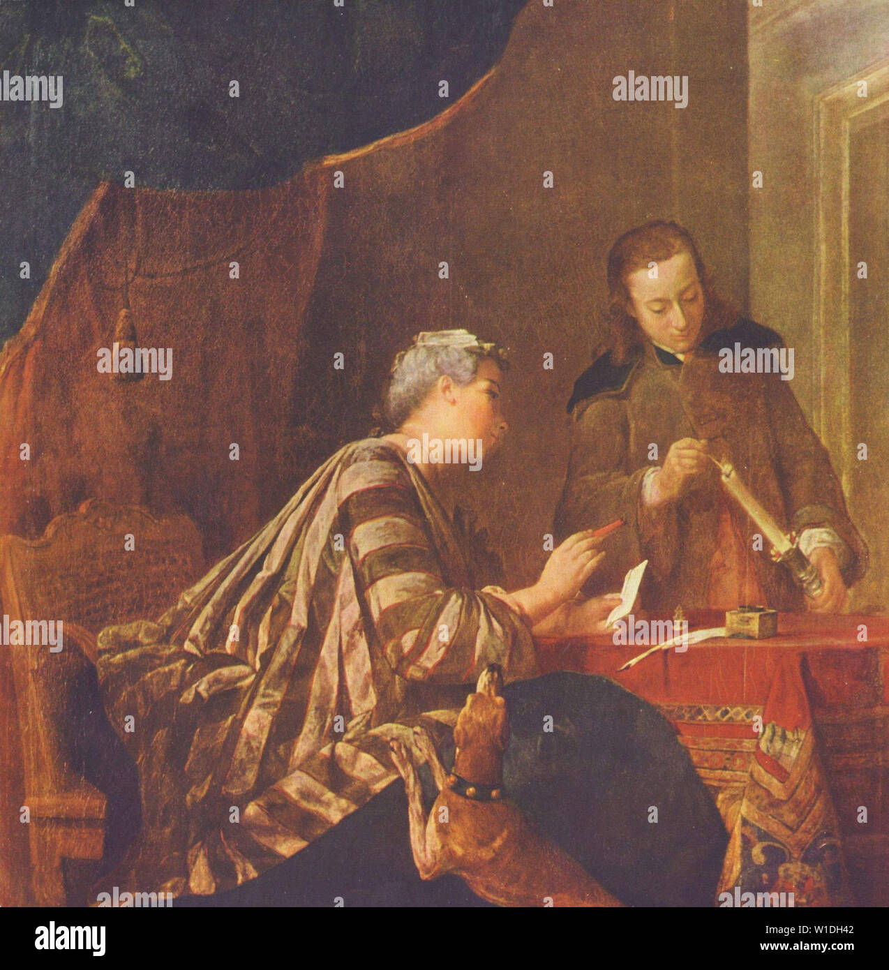 Jean Siméon Chardin - Lady Sealing Letter C 1732 Stock Photo - Alamy