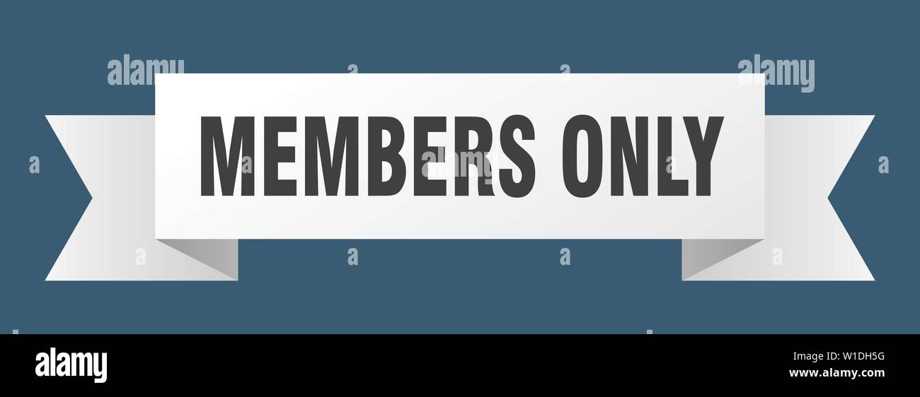members only ribbon. members only isolated sign. members only banner ...