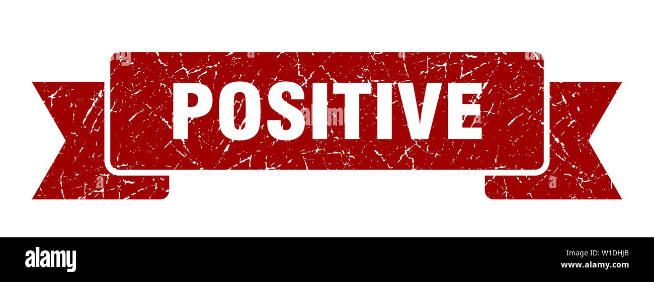 positive grunge ribbon. positive sign. positive banner Stock Vector ...