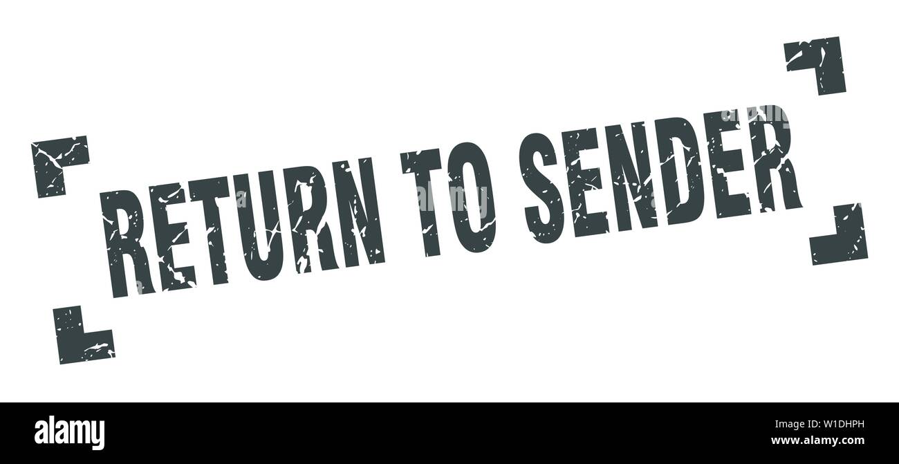 Return to sender Black and White Stock Photos & Images - Alamy