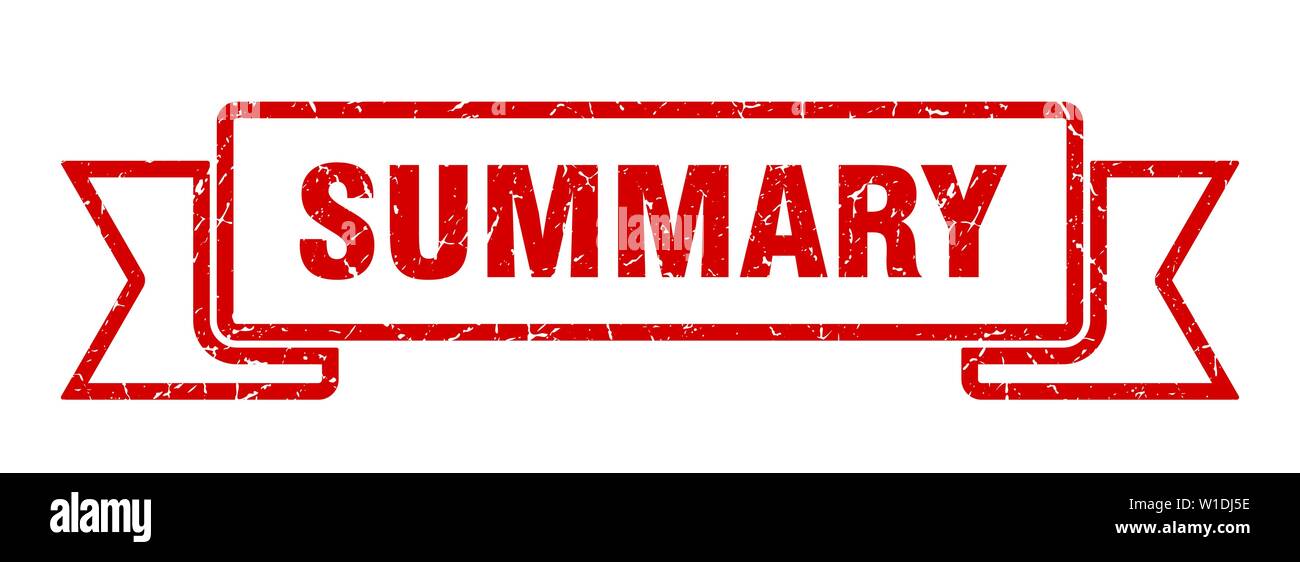 summary grunge ribbon. summary sign. summary banner Stock Vector Image ...