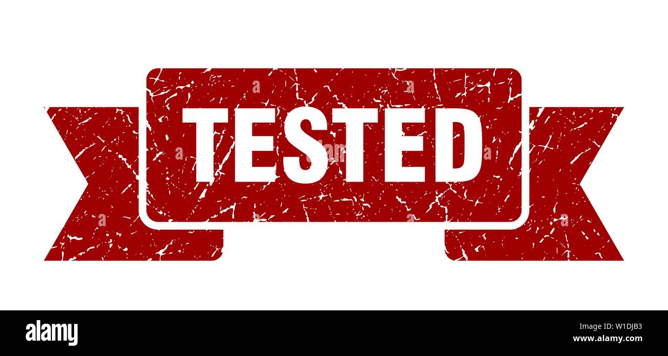 tested grunge ribbon. tested sign. tested banner Stock Vector Image ...