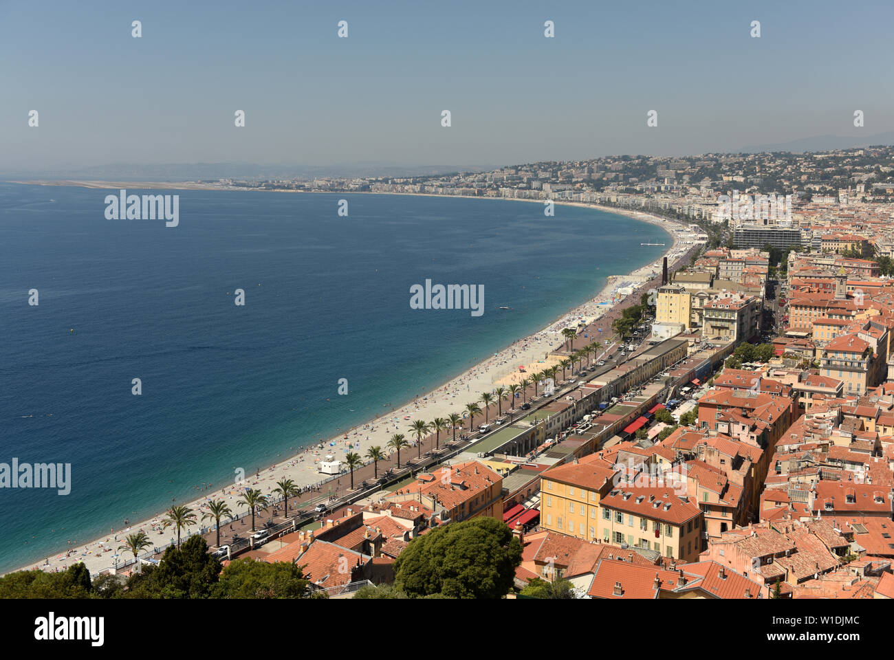 Aerial view on the beach and promenade of Nice, France Stock Photo - Alamy