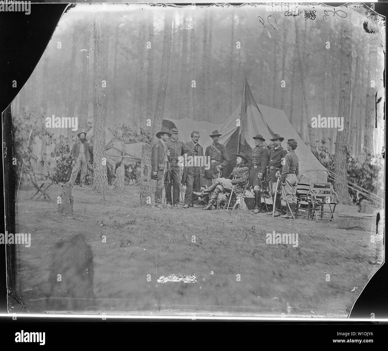 Gen. Samuel W. Crawford and staff of seven Stock Photo - Alamy