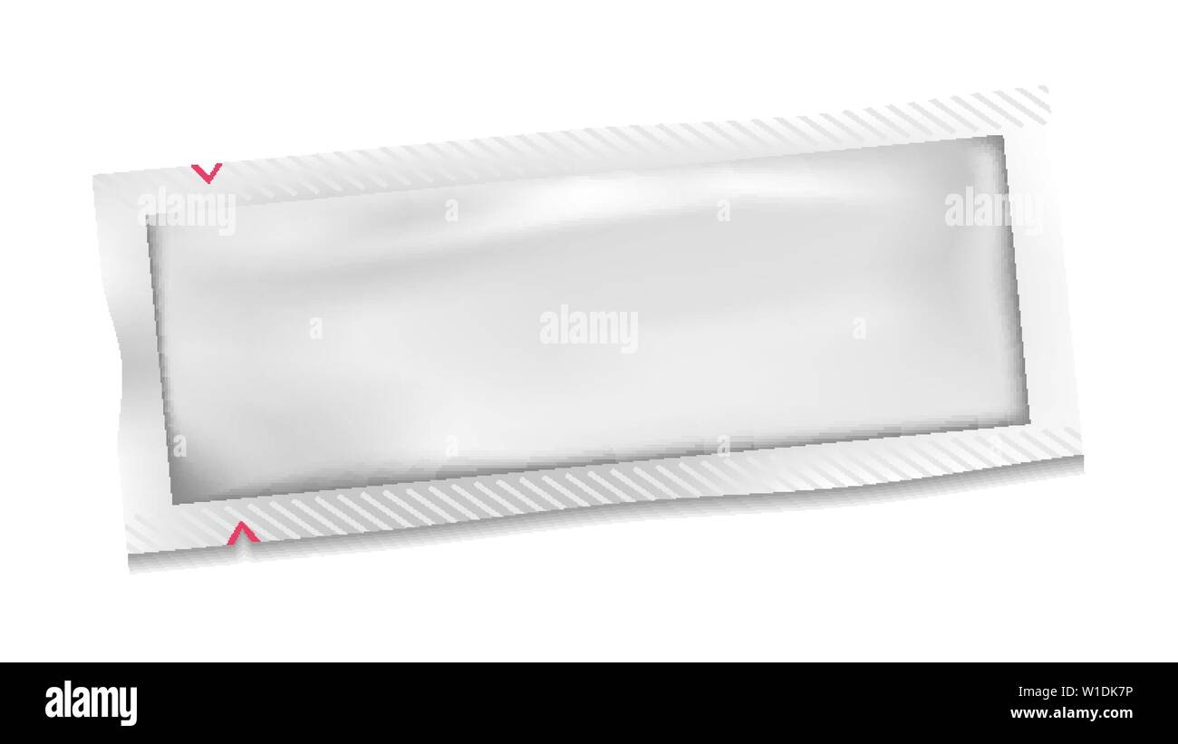 White Blank Polyethylene Plastic Sachet Bag Vector Stock Vector Image ...