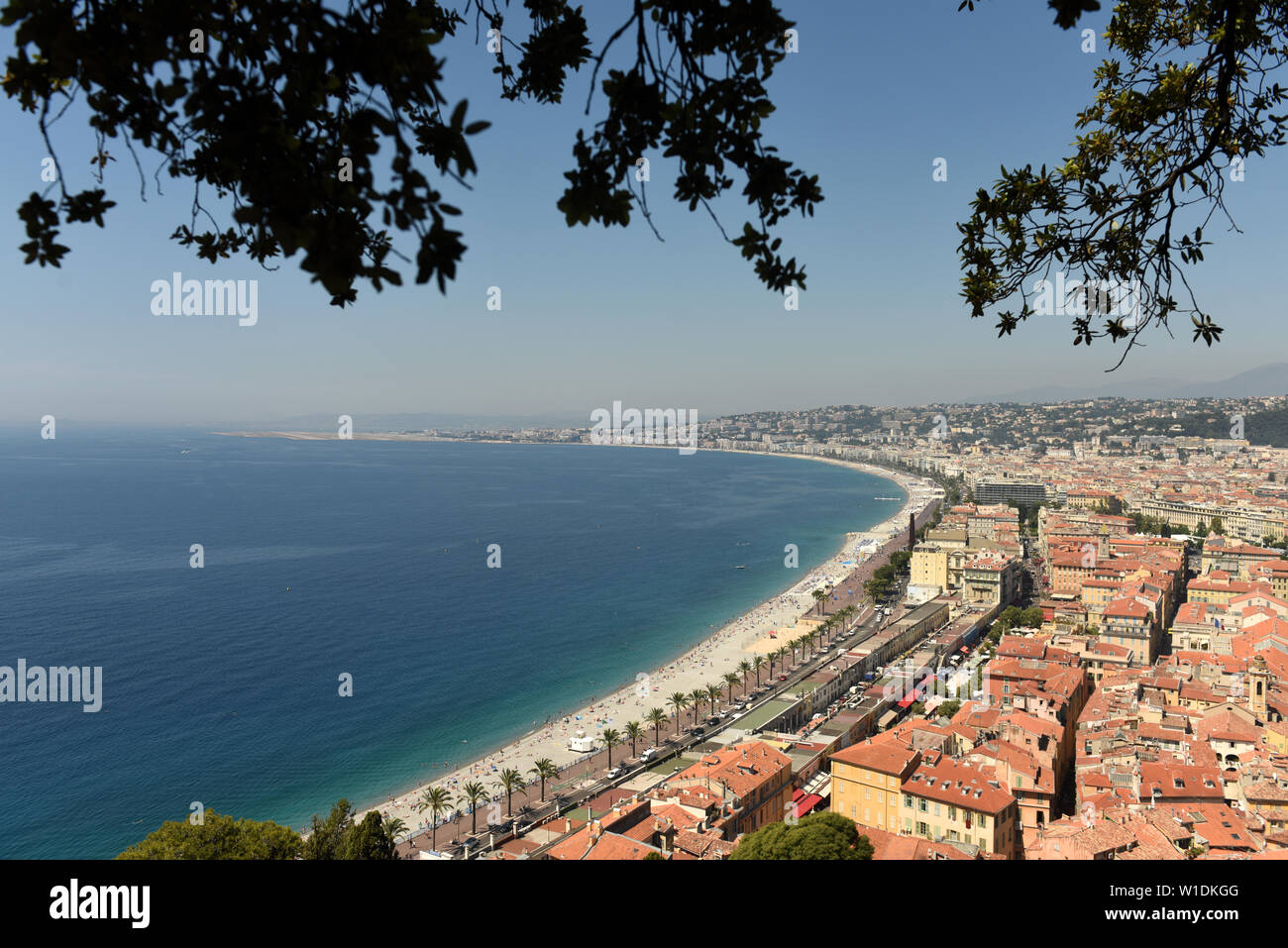 Aerial view on the beach and promenade of Nice, France Stock Photo - Alamy