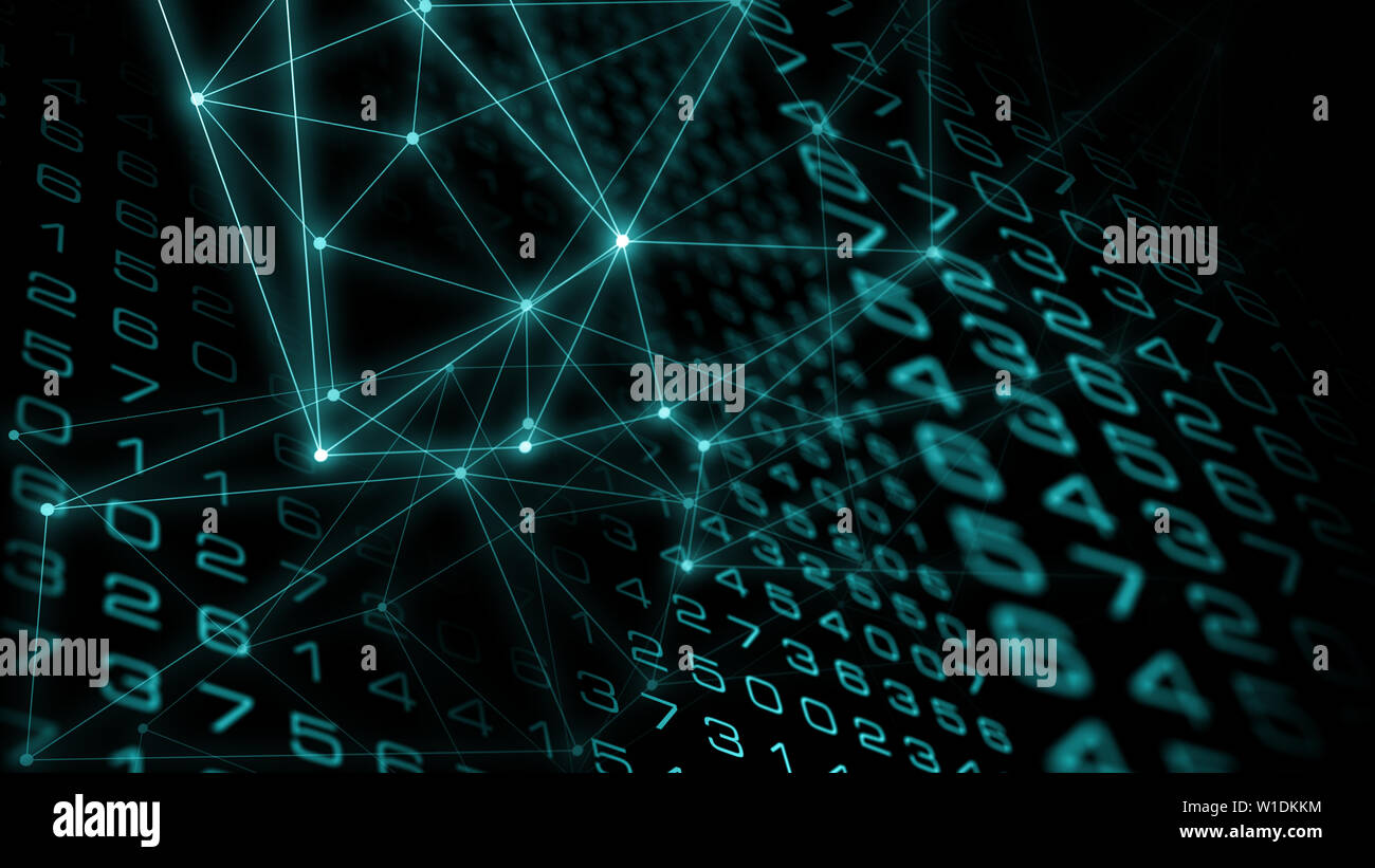 Cyber security blockchain, global cyberattack, black background Stock ...