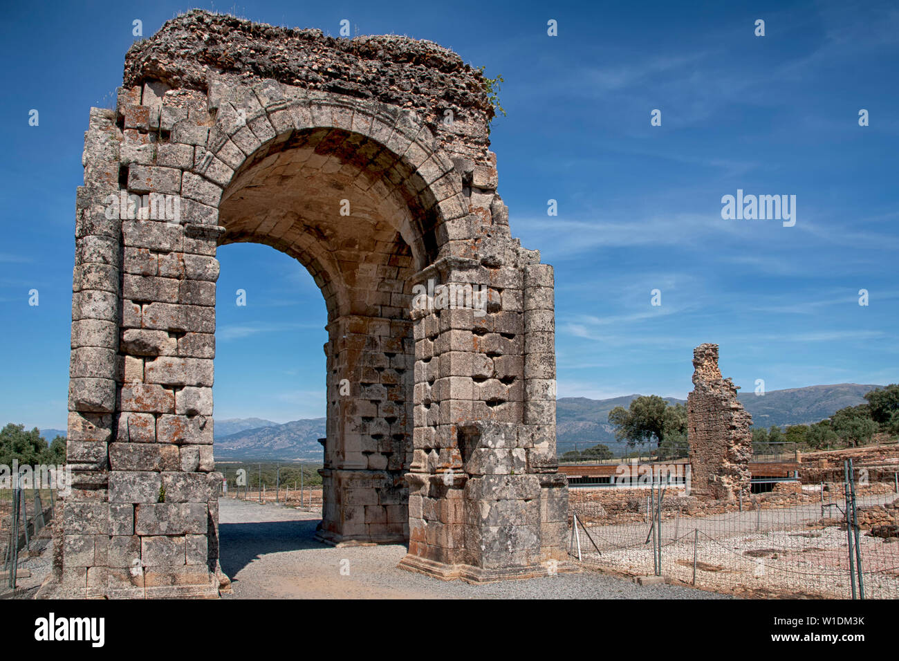 Arch of Caparra in the ruins of the ancient Roman city of Caparra in ...