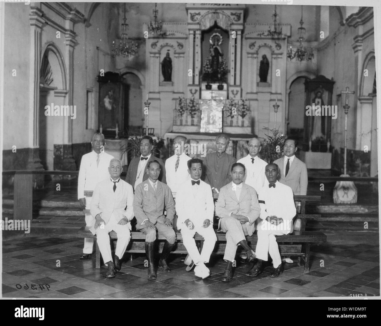 General Aguinaldo [seated, center] and ten of the delegates to the ...