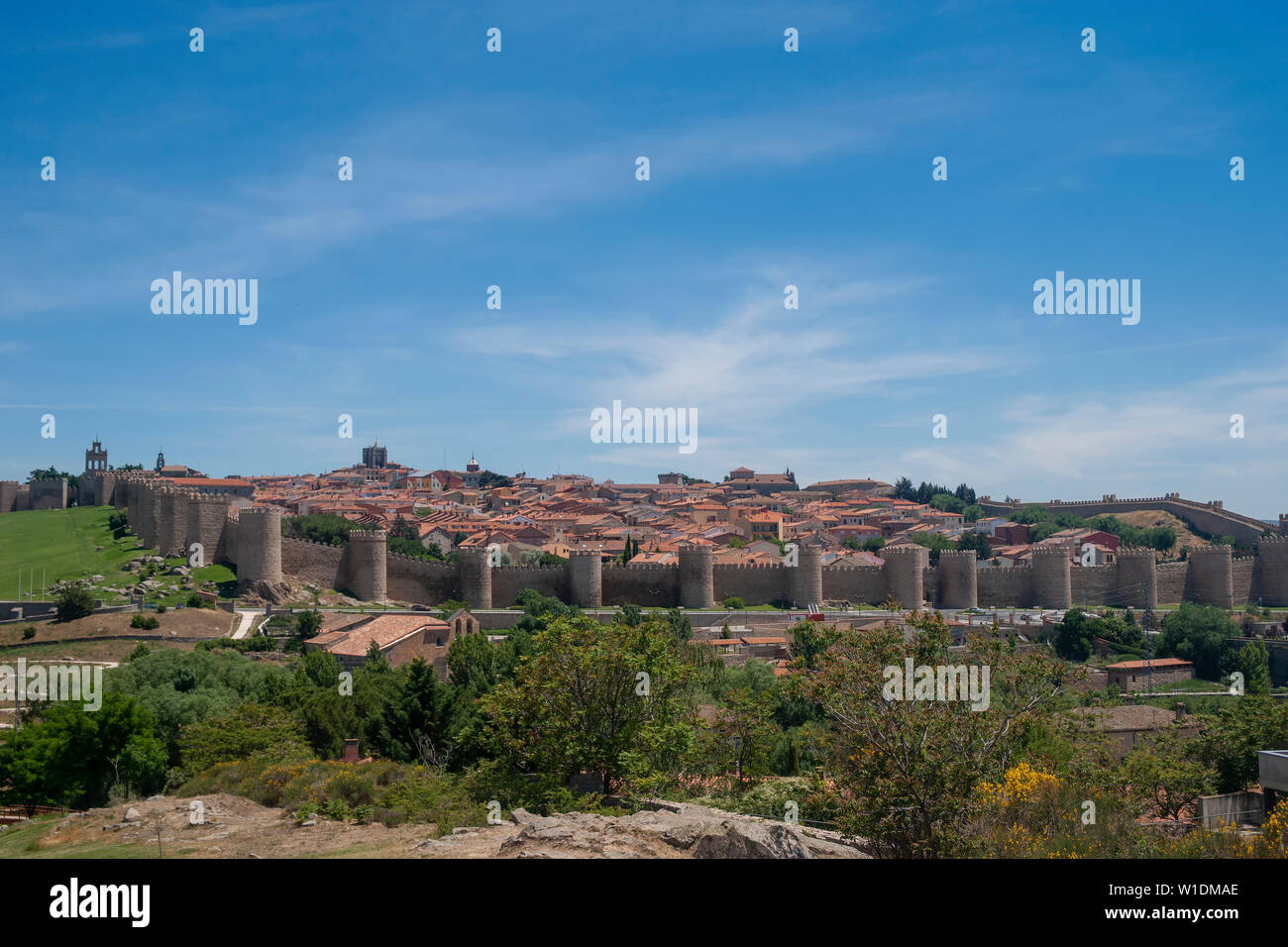 Walk through the beautiful medieval city of Avila, Spain Stock Photo ...