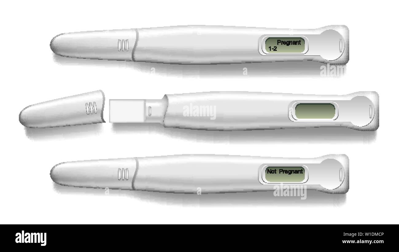 Electronic Pregnancy Test With Cap Set Vector Stock Vector Image & Art ...