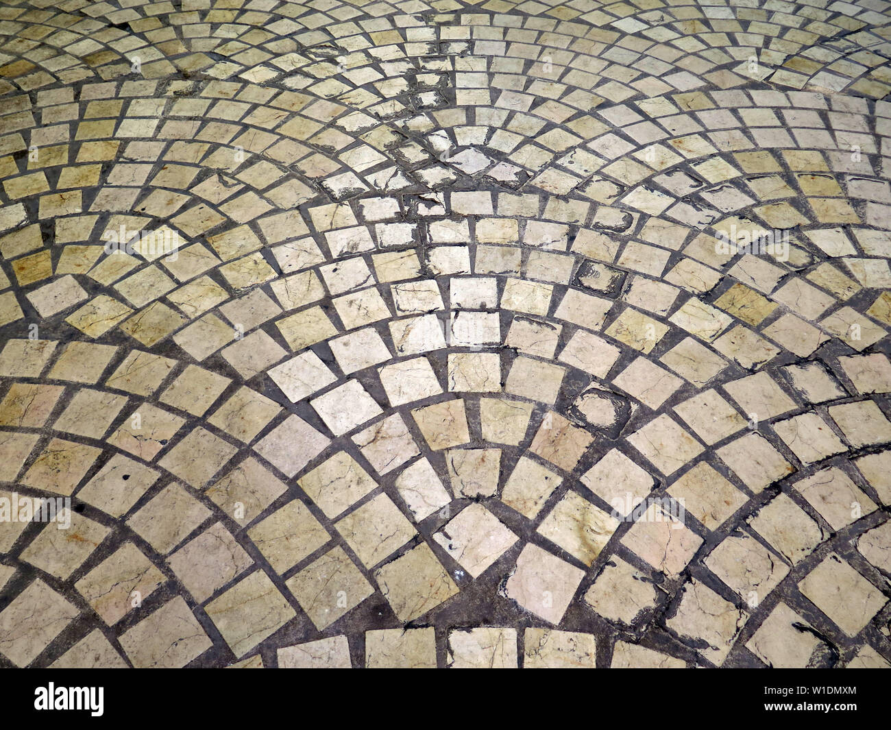 Cobble stone pattern in Malaga pedestrian street, Andalusia Stock Photo ...