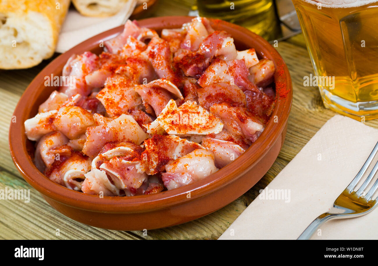 Spanish dish - roasted pig ears Stock Photo - Alamy