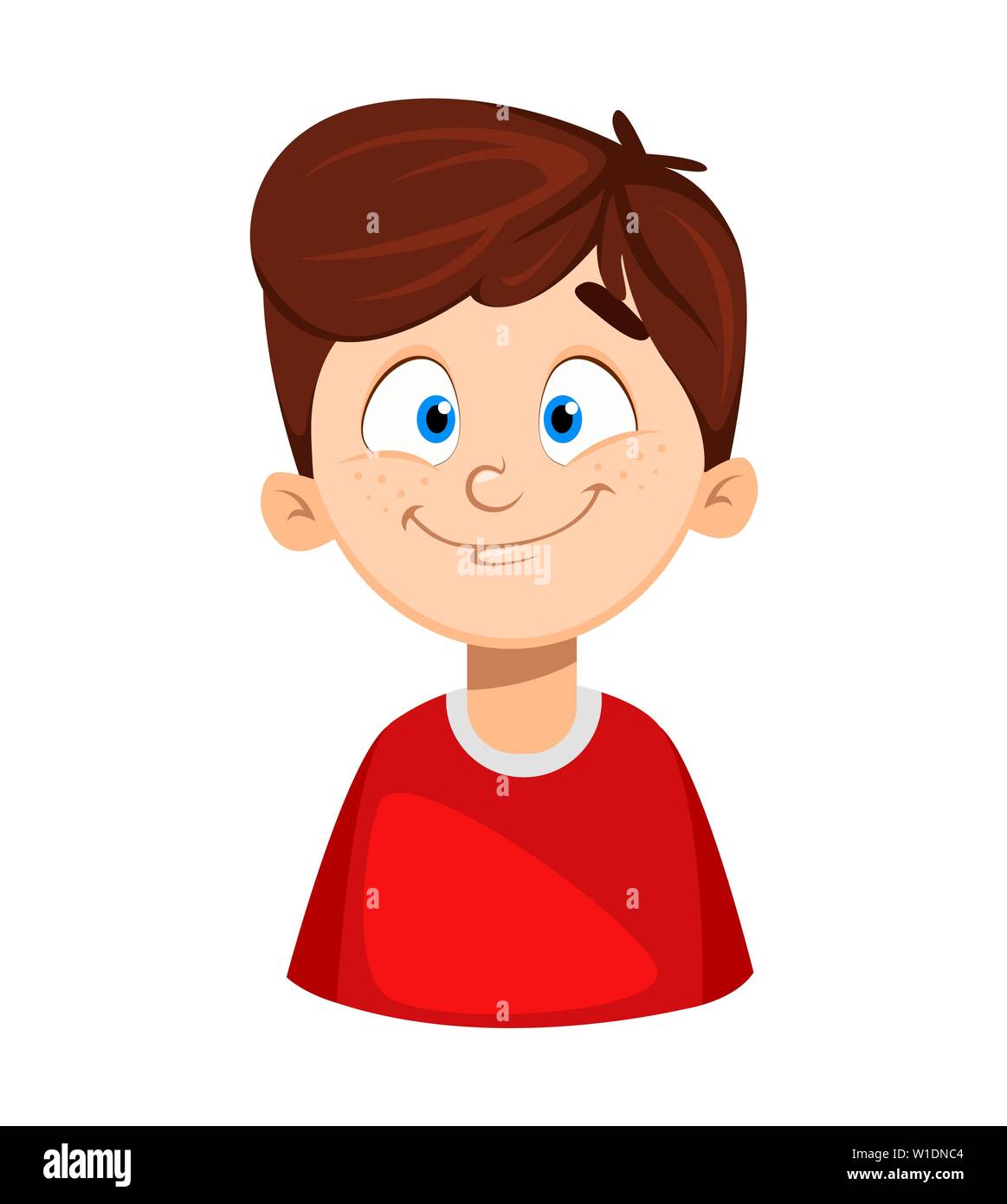 Face expression of cute boy, smiling. Emotion of a child. Vector ...