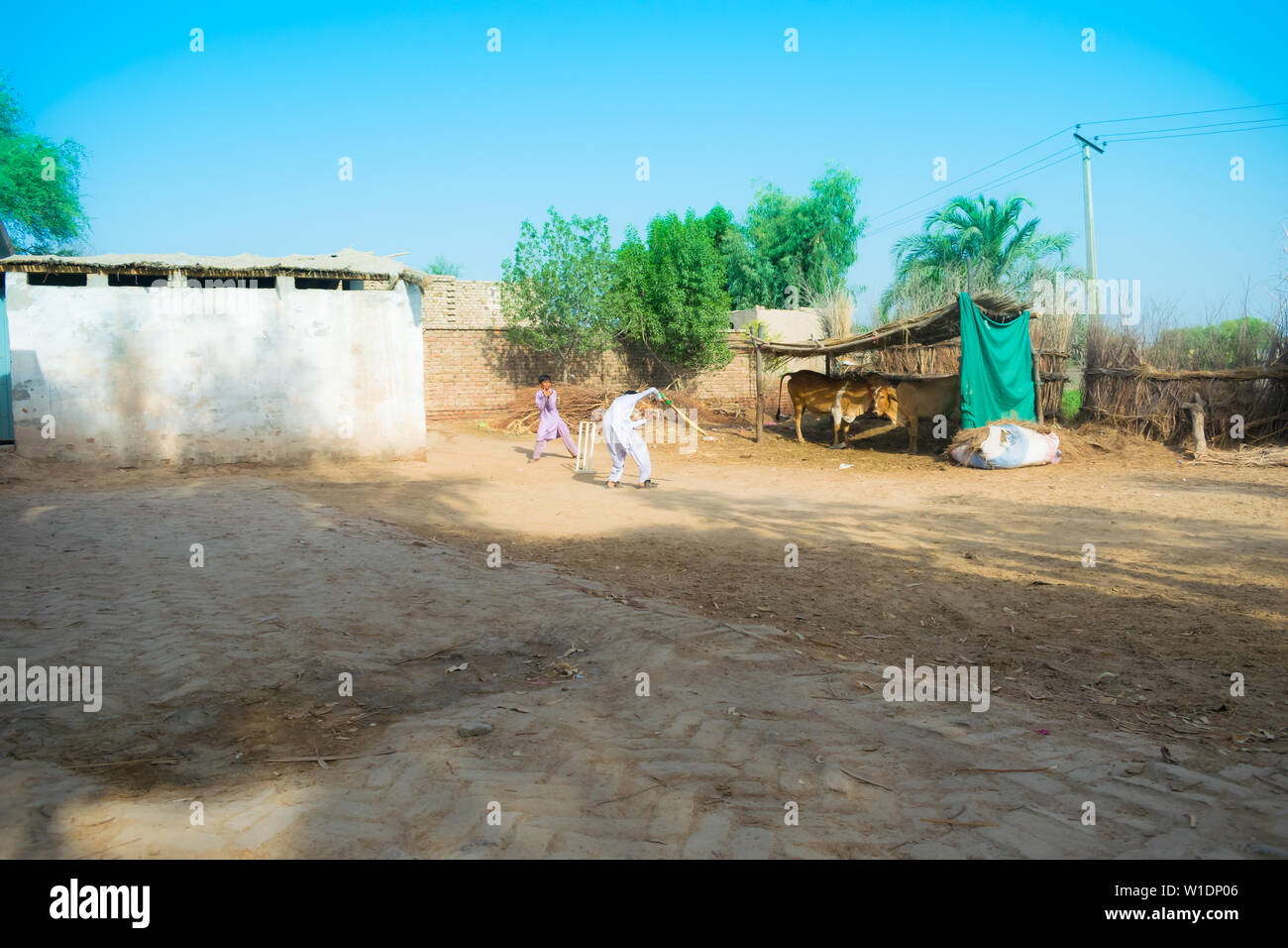 Boy playing cricket pakistan hi-res stock photography and images - Alamy