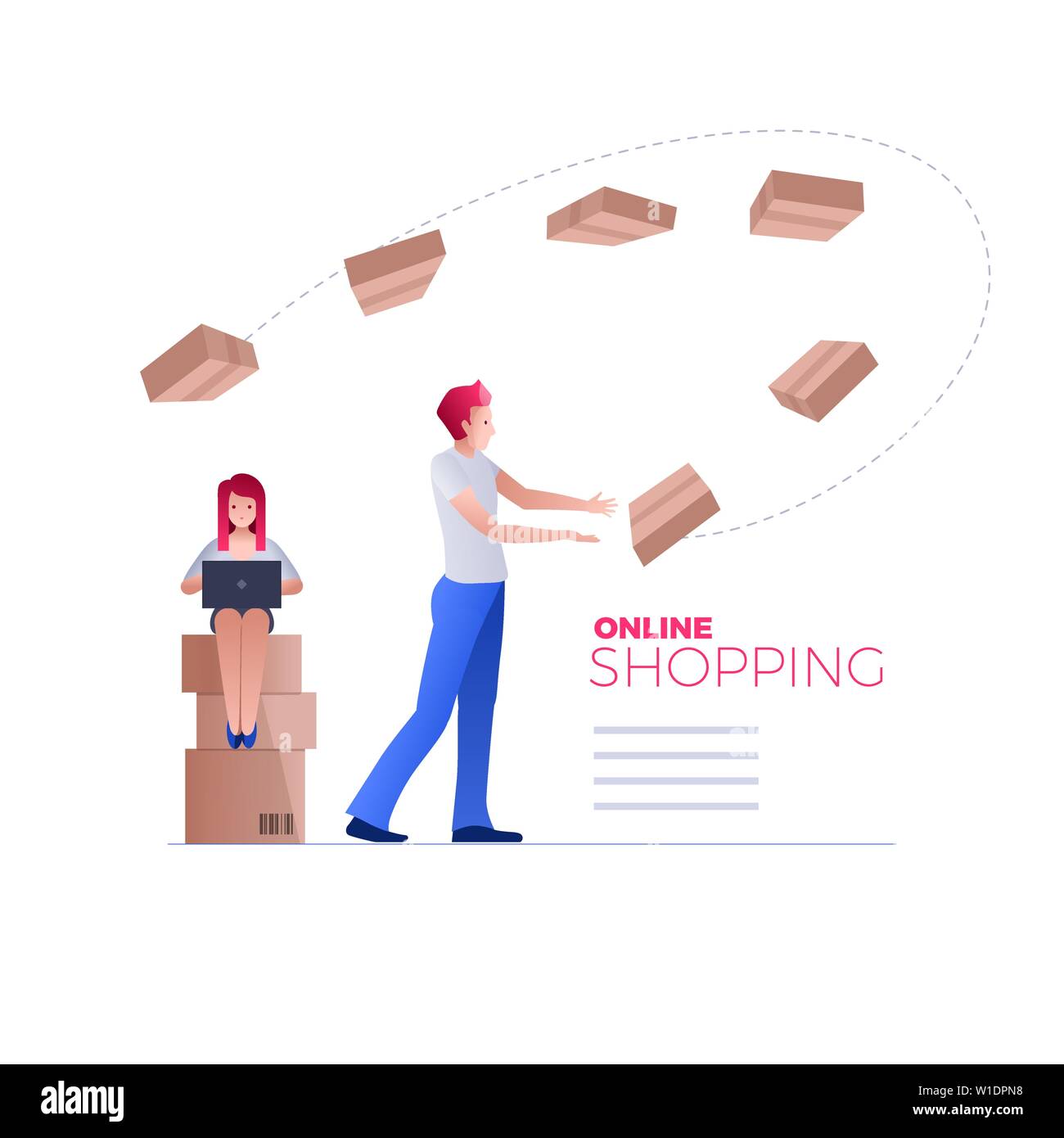 Online shopping on smart phone or digital tablet. E-commerce concept ...