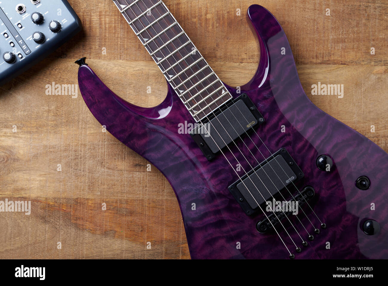 Wrocław, Poland - June 10,2019: Body and fretboard of Jackson SLATT ...