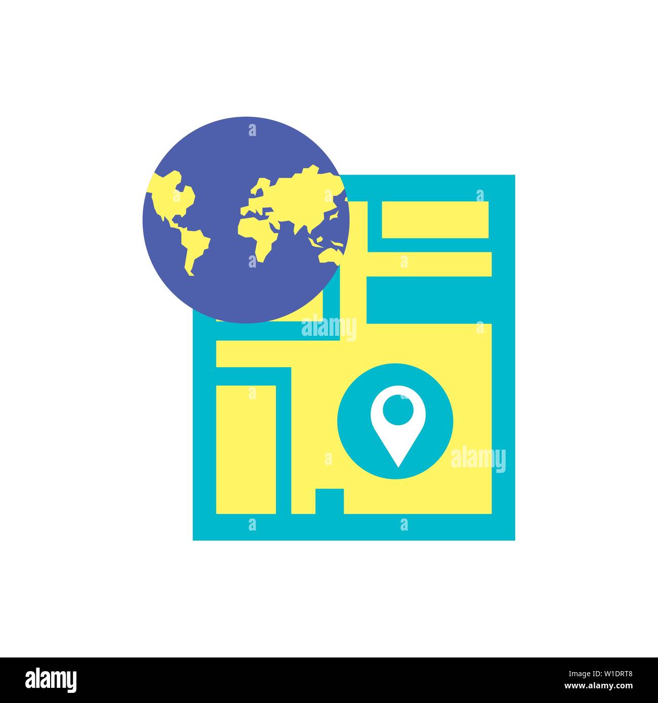 map guide with planet earth vector illustration design Stock Vector ...