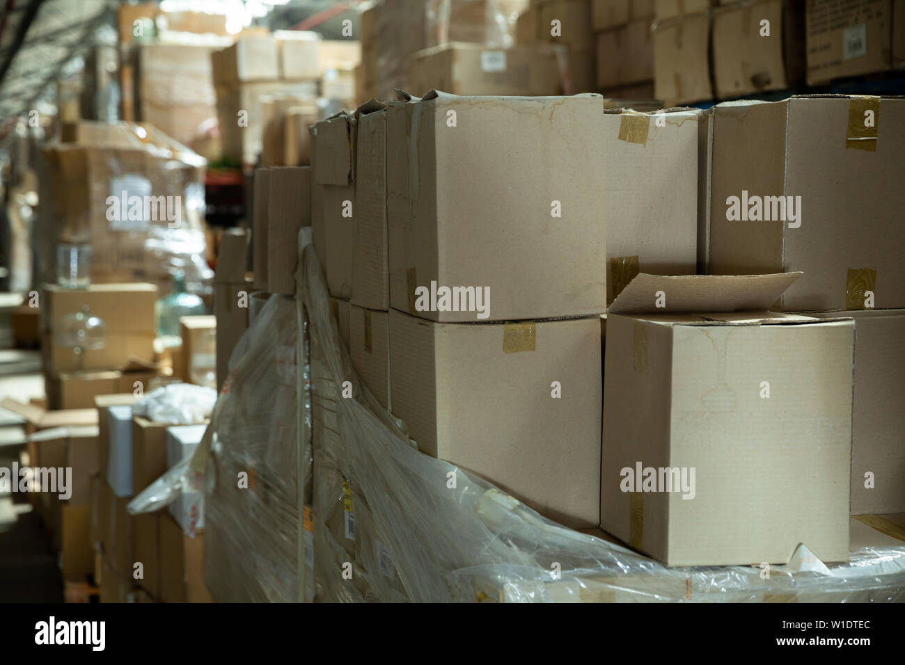 Interior of warehouse store or industry plant Stock Photo - Alamy