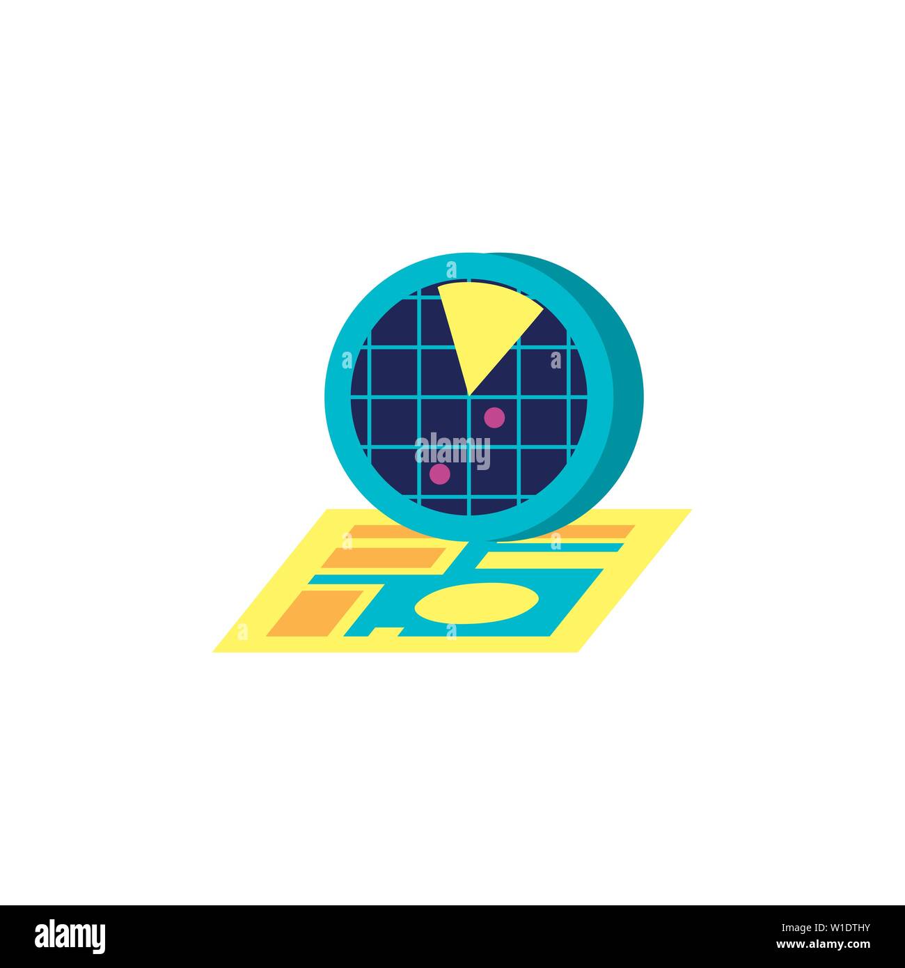 radar location with map guide vector illustration design Stock Vector ...