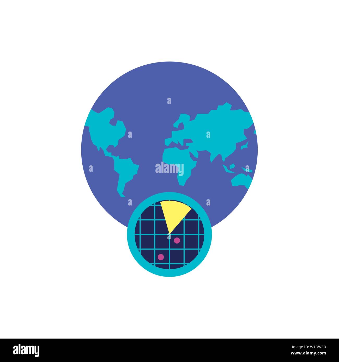 radar location with planet earth vector illustration design Stock ...