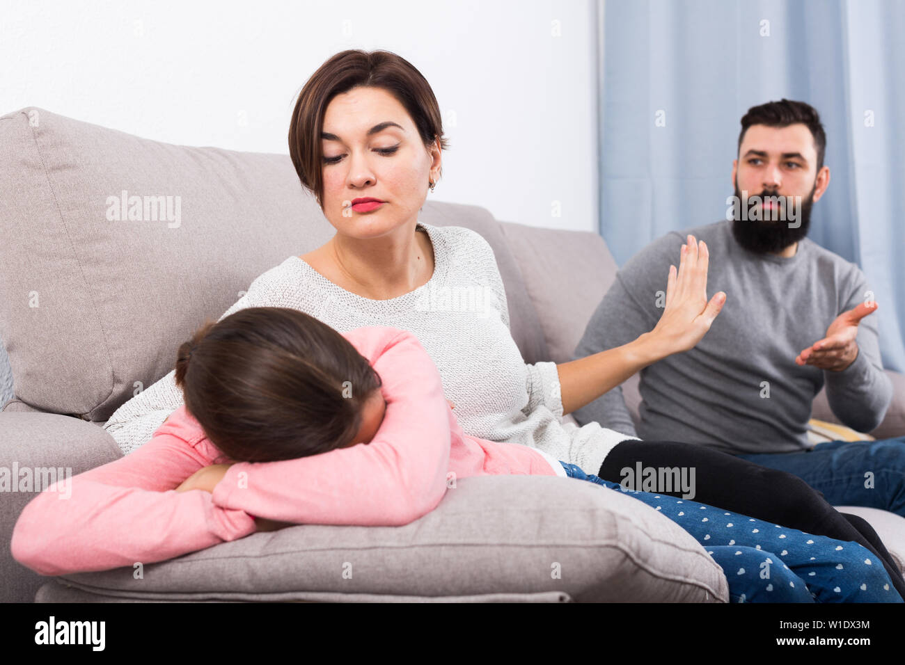 Woman lecturing adult daughter hi-res stock photography and images - Alamy