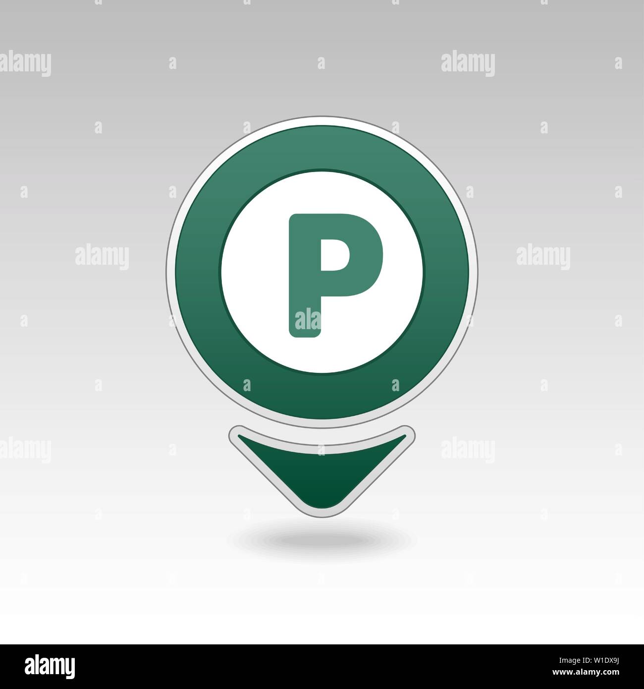Parking pin map icon. Map pointer. Map markers. Destination vector icon ...