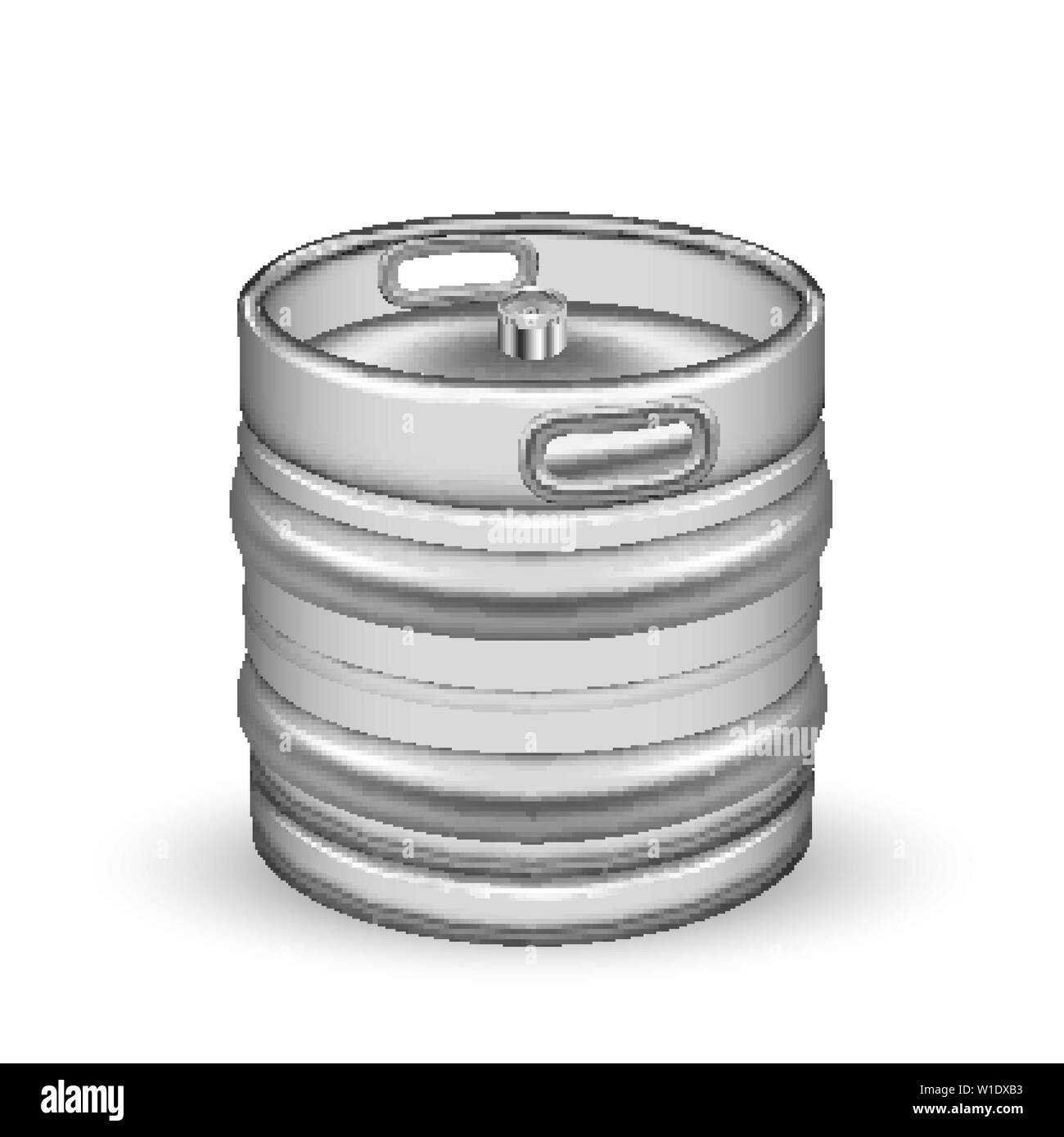Classic Chrome Metallic Cider Keg Barrel Vector Stock Vector Image ...