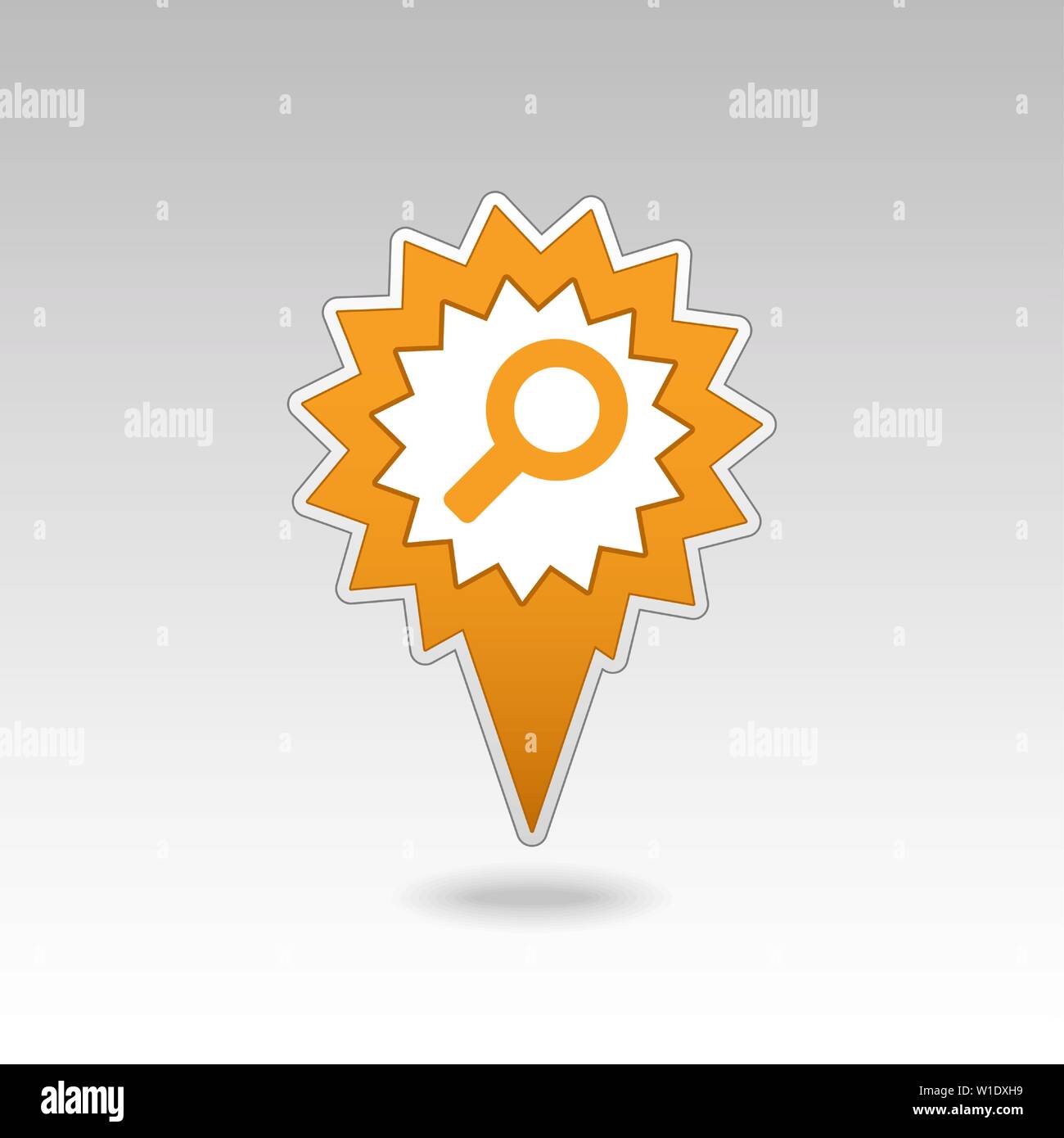 Search pin map icon. Vector magnifier or loupe map pointer. Magnifying ...