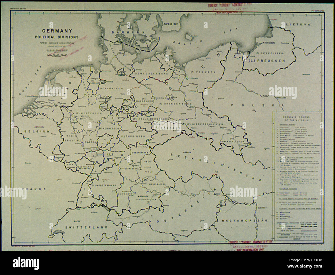 Germany - Political Divisions Stock Photo - Alamy